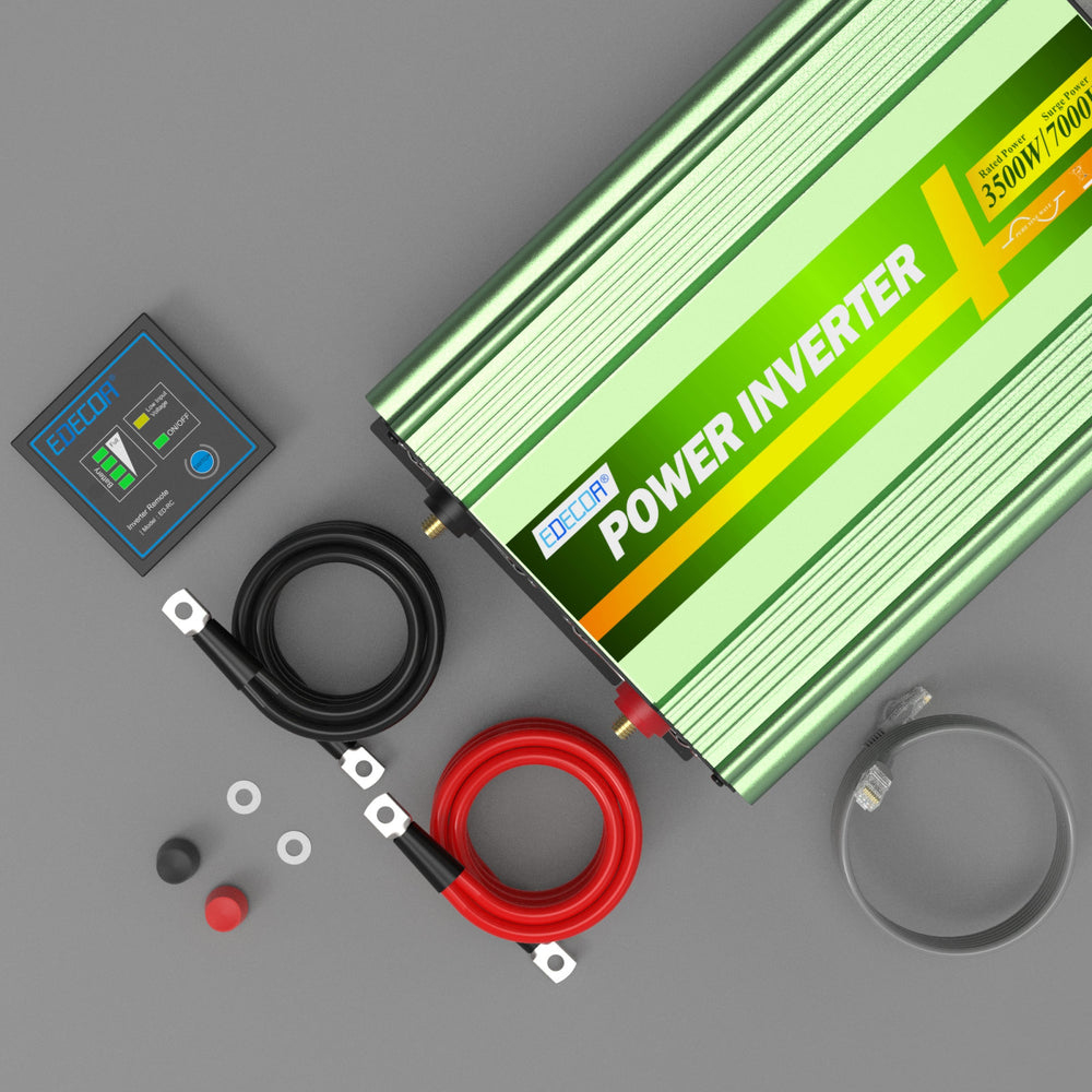 EDECOA 3500W/7000W DC 12V/24V AC 110V 120V pure sine wave power invert